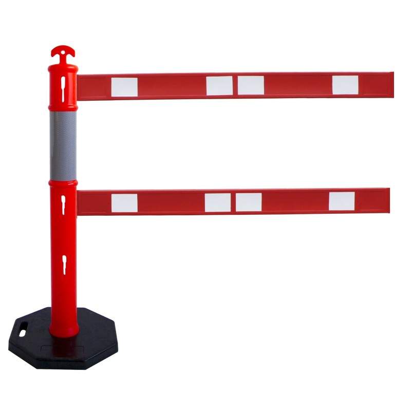 High visibility bollard with fixed barriers